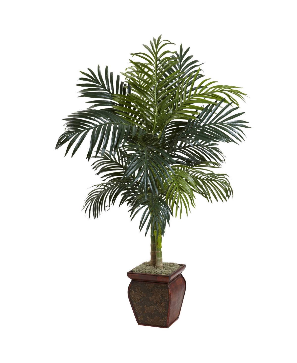 Click here for Nearly Natural 4.5 Golden Cane Palm Tree with Deco... prices