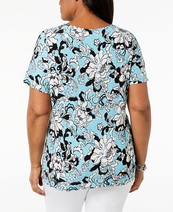 JM Collection Plus Size Jacquard Top, Created for Macy's - Macy's