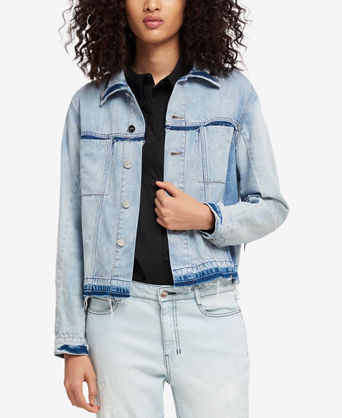 DKNY Frayed Denim Jacket, Created for Macy's - Macy's