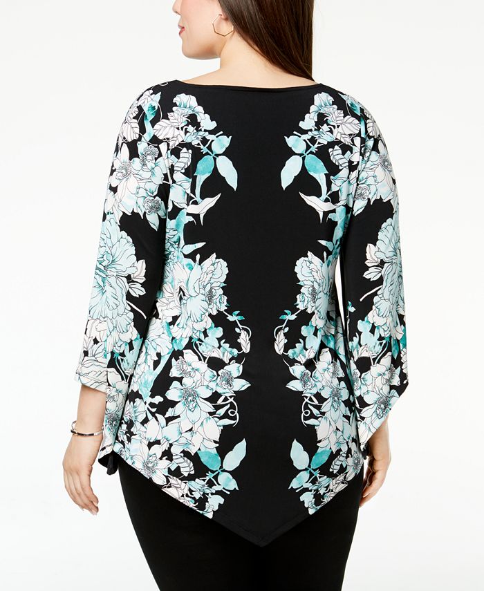 Alfani Plus Size Pointed-Hem Top, Created for Macy's - Macy's