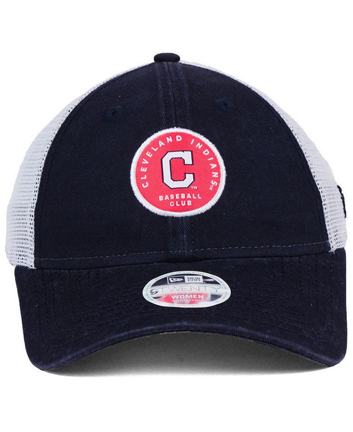 New Era Women's Cleveland Indians Washed Trucker 9TWENTY Cap - Macy's
