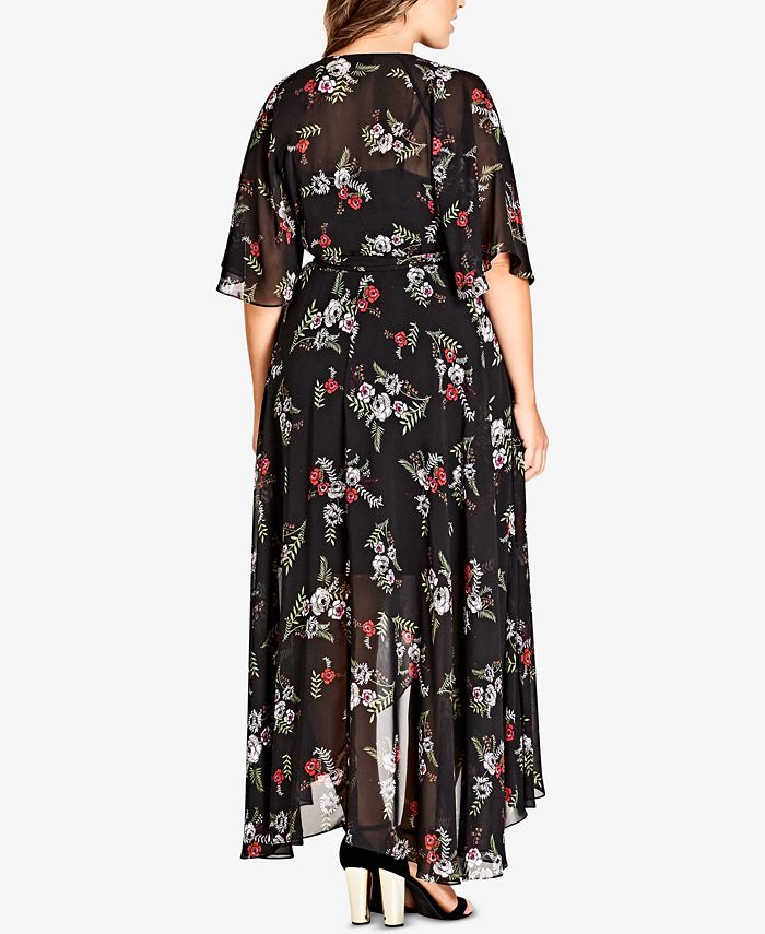 CITY CHIC Trendy Plus Size Sheer Wrap Dress - Macy's