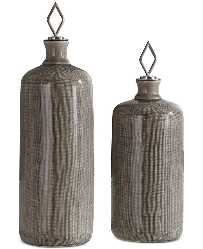 Uttermost Dhara 2-Pc. Taupe Glazed Bottle Set - Macy's