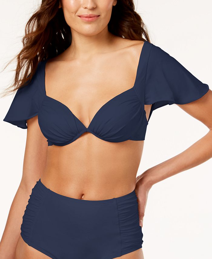 Michael Kors Underwire Flutter Sleeve Open Back Bikini Top Macys