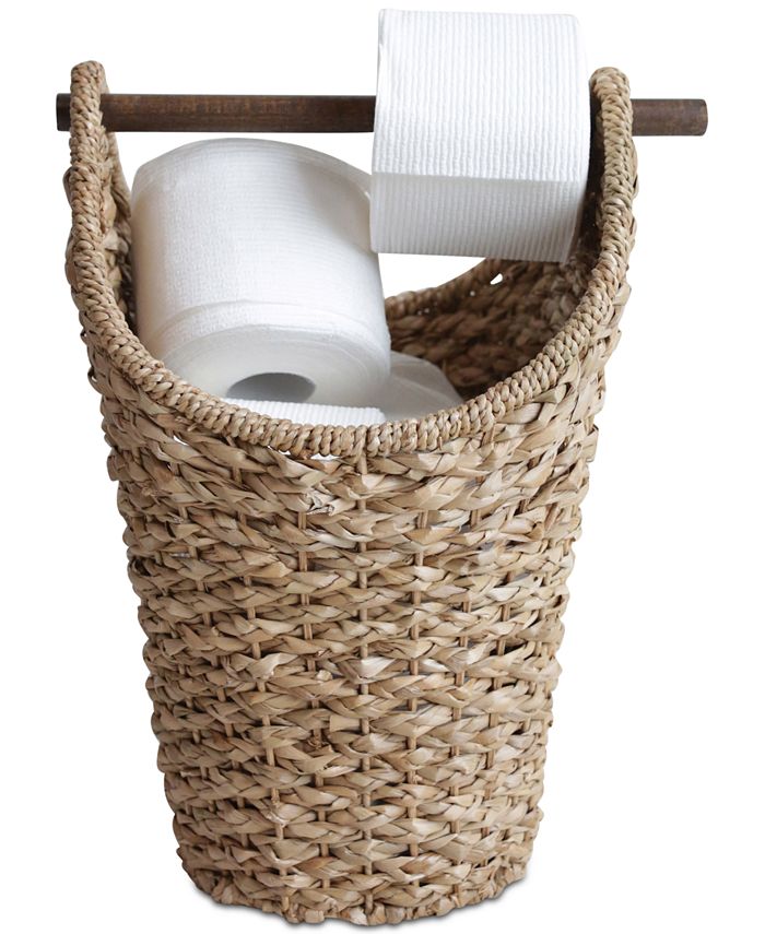 3R Studio Braided Oval Tissue Basket with Wood Handle - Macy's