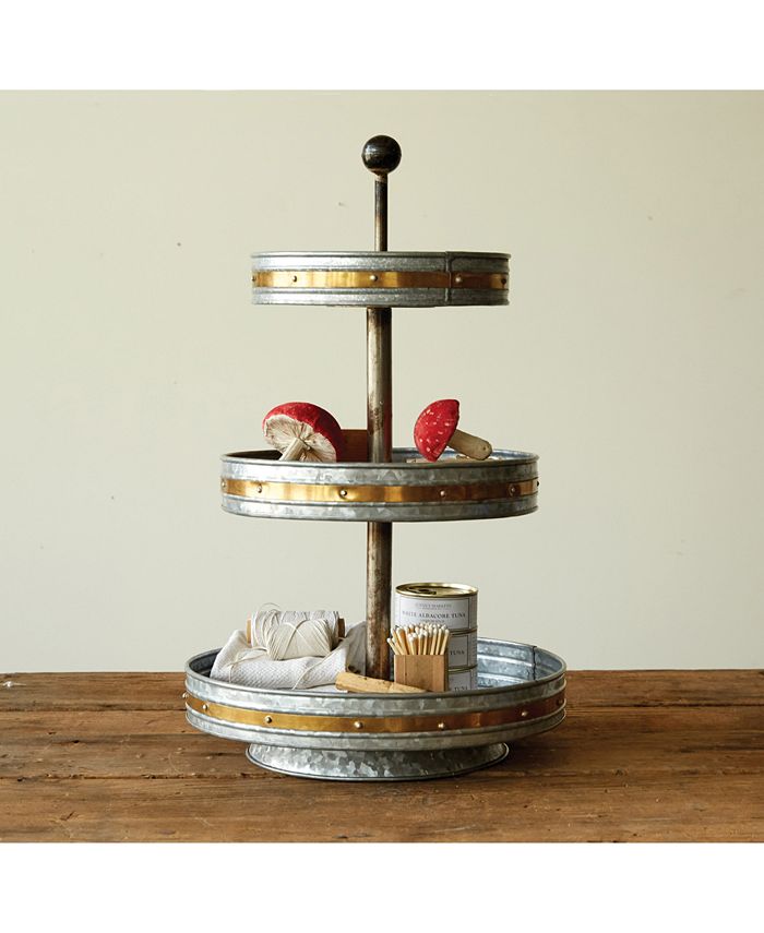 3R Studio Round Metal 3-Tier Stand - Macy's