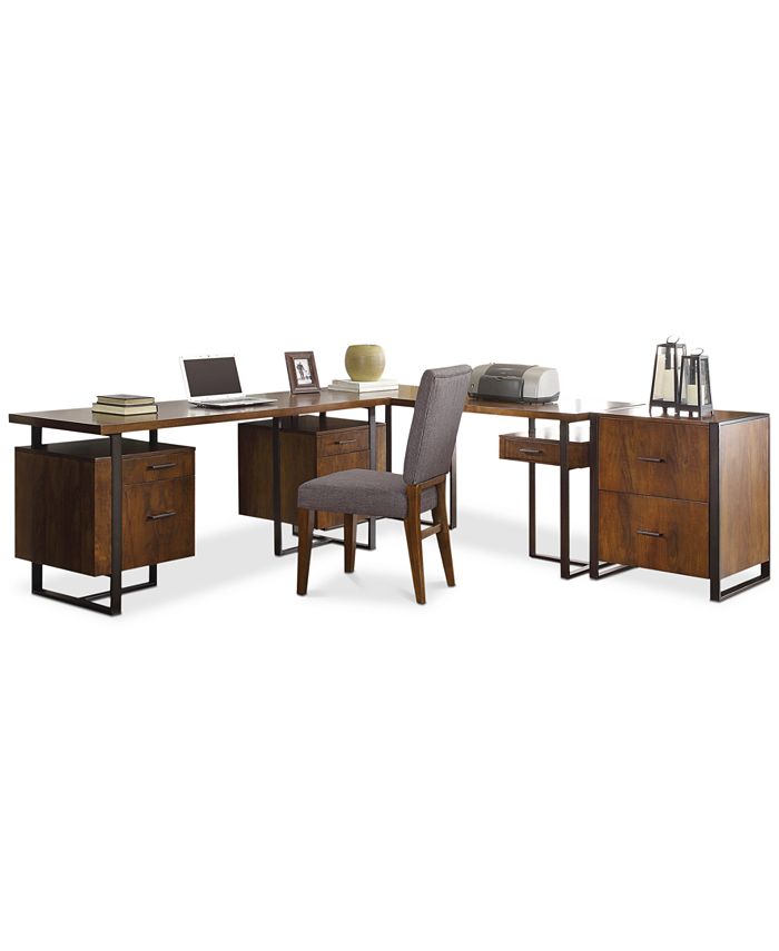 Furniture Valencia Home Office, 3-Pc. Furniture Set (Double Pedestal ...