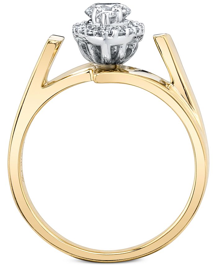 Macy's Diamond Marquise-Shape Ring (5/8 ct. t.w.) in 14k Gold & White ...