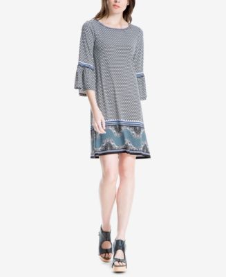 Max Studio London Printed Bell-Sleeve Dress - Macy's