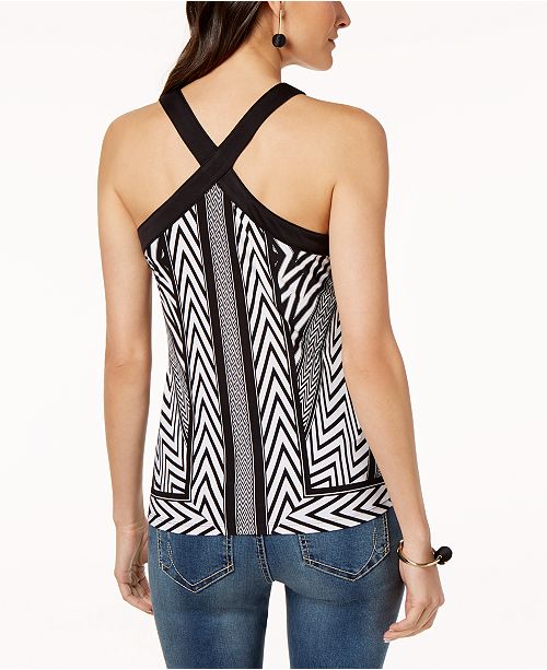 INC International Concepts I.N.C. Printed Crossover Halter Top, Created ...
