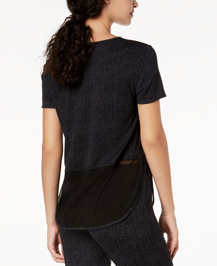 Ande Lush Luxe Mesh-Panel Pajama Top - Macy's