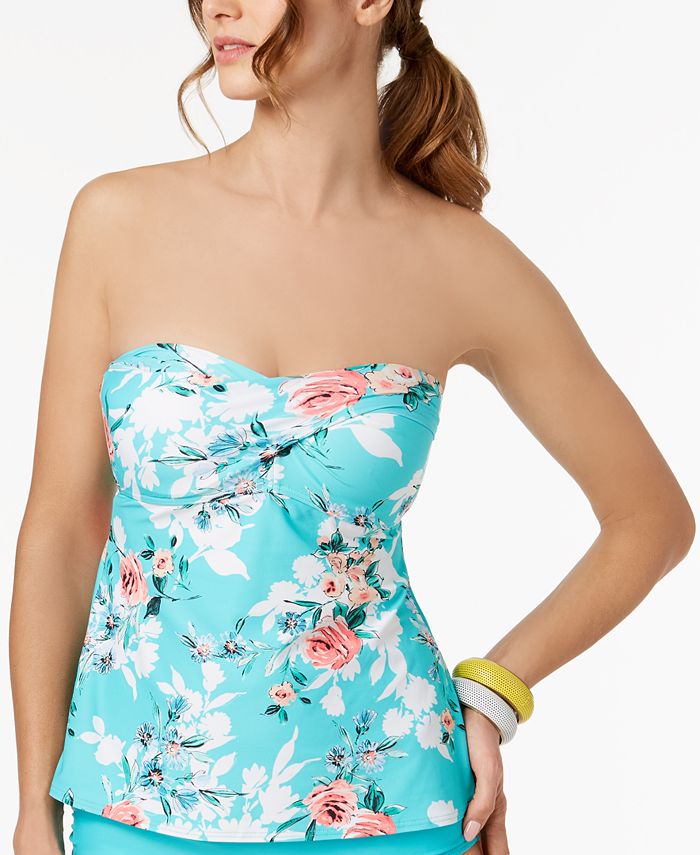 Coco Reef Printed Convertible Underwire Bra-Sized Halter Tankini Top ...