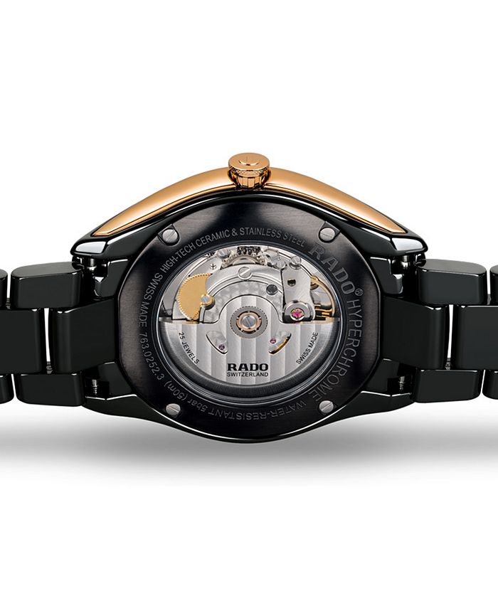Rado Men's Swiss Automatic Hyperchrome Black High-Tech Ceramic Bracelet ...