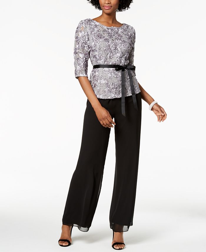 Alex Evenings Sequined Lace Top - Macy's