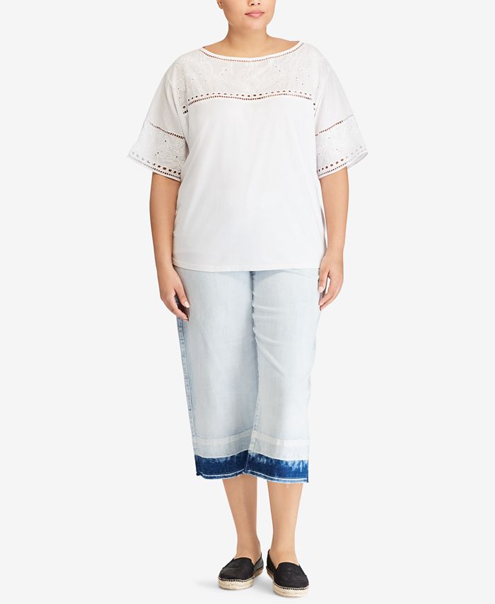 Lauren Ralph Lauren Plus Size Eyelet Top - Macy's