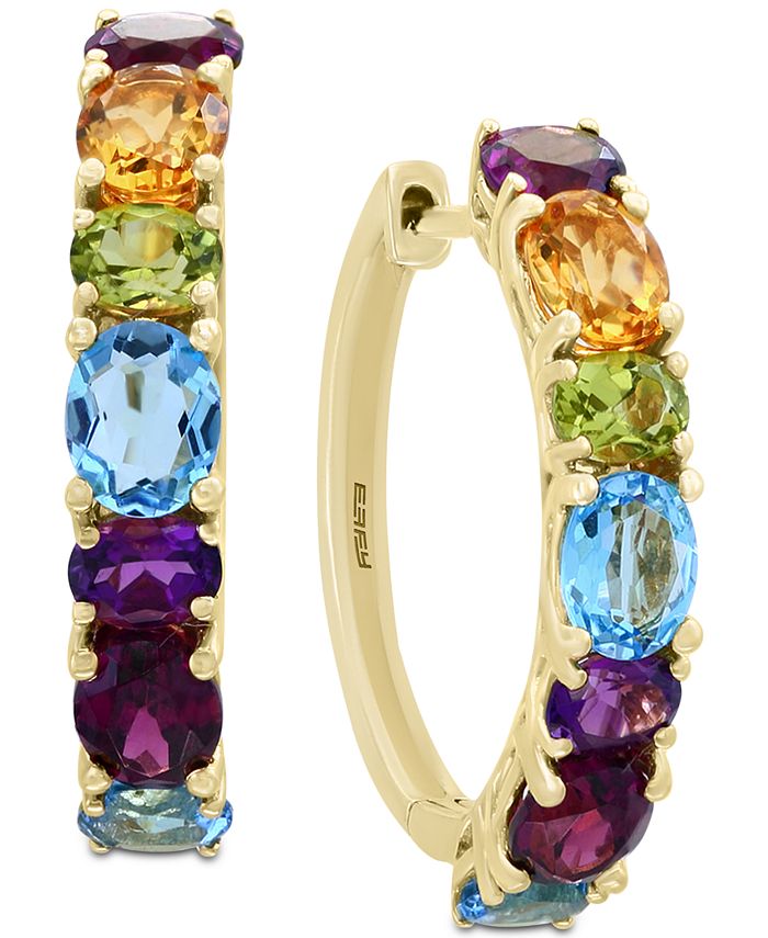 EFFY Collection Mosaic by EFFY® Multi-Gemstone Hoop Earrings (4 ct. t.w ...