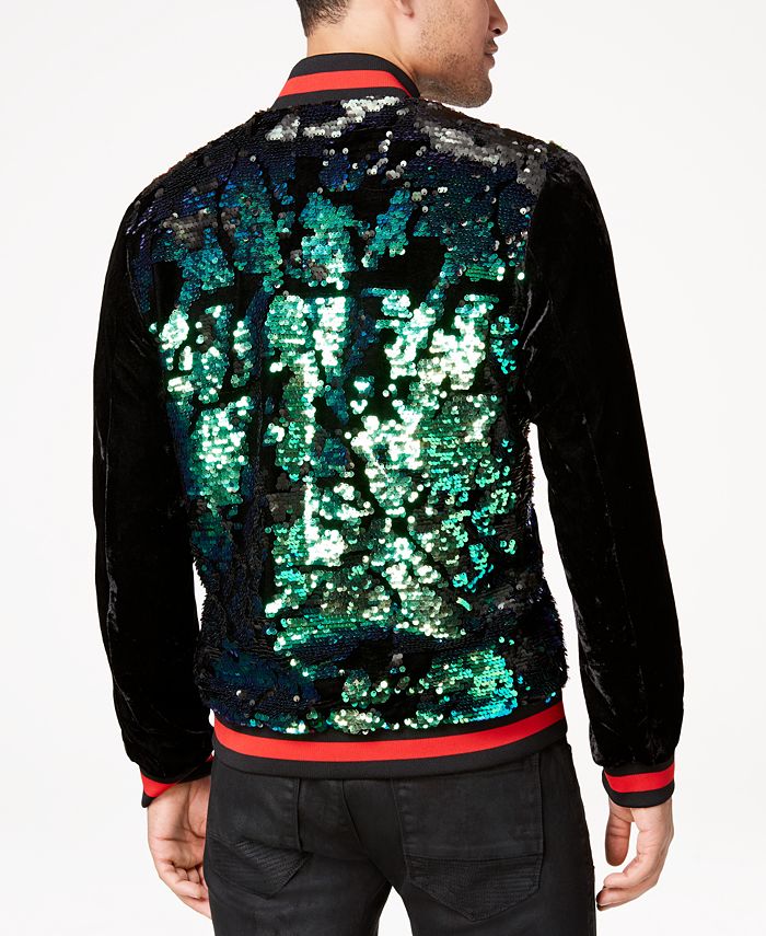 INC International Concepts I.N.C. Men's Camo Sequin and Velvet Full-Zip ...