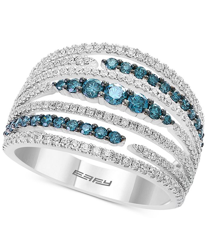 EFFY Collection Belle Bleu by EFFY® Diamond Multi-Row Statement Ring (1 ...