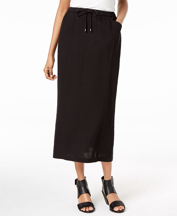 Eileen Fisher Organic Cotton Pull-On Midi Skirt & Reviews - Skirts ...