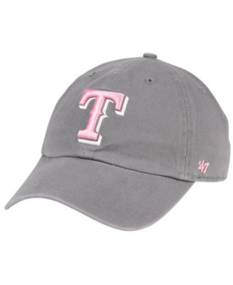 '47 Brand Texas Rangers Dark Gray Pink CLEAN UP Cap - Macy's