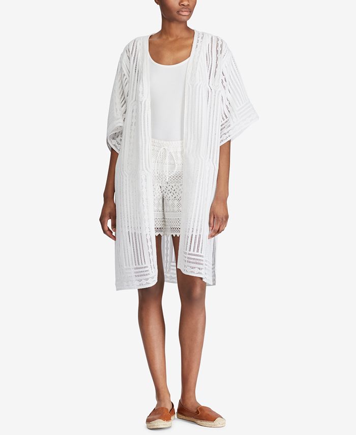Lauren Ralph Lauren Lace Open-Front Duster - Macy's