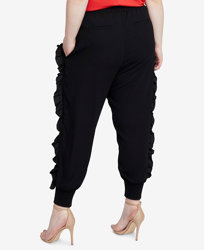 RACHEL Rachel Roy Trendy Plus Size Ruffled Jogger Pants - Macy's