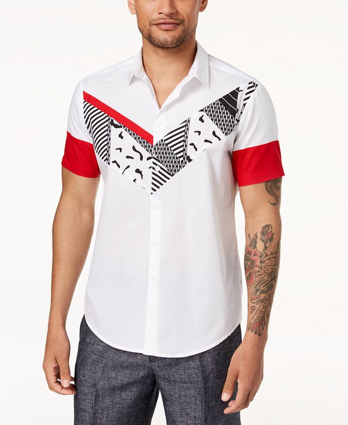 INC International Concepts I.N.C. Men's Pieced Graphic-Print Linen ...