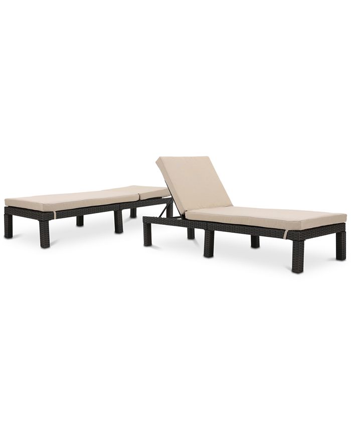 Noble House Logan Outdoor Chaise Lounge (Set Of 2) - Macy's