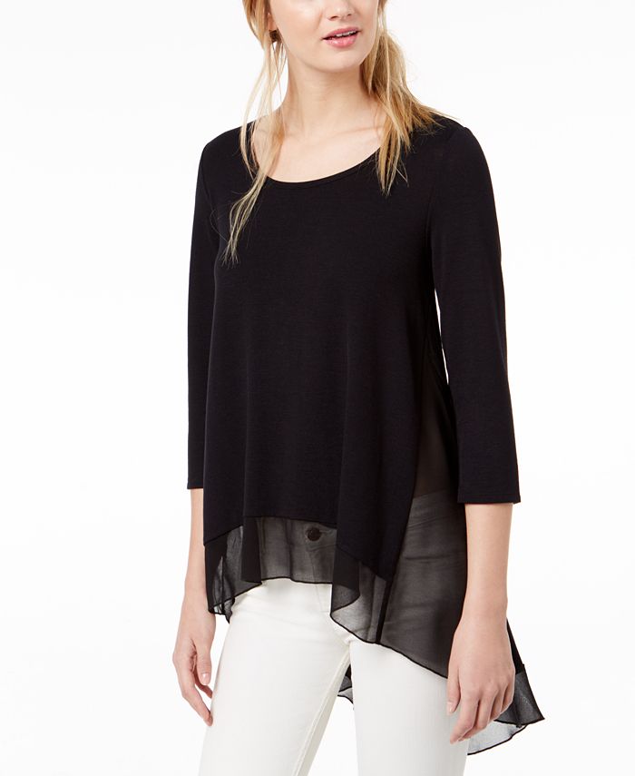 Bar III High-Low Top, Created for Macy's - Macy's