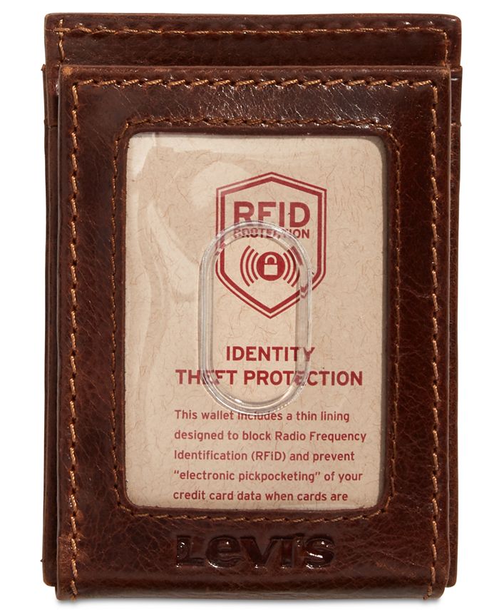 Levi's Men's RFID Front-Pocket Leather Wallet - Macy's