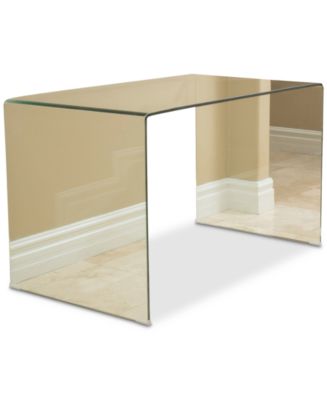 Brooke Clear Glass Computer Desk, Quick Ship - Macy's