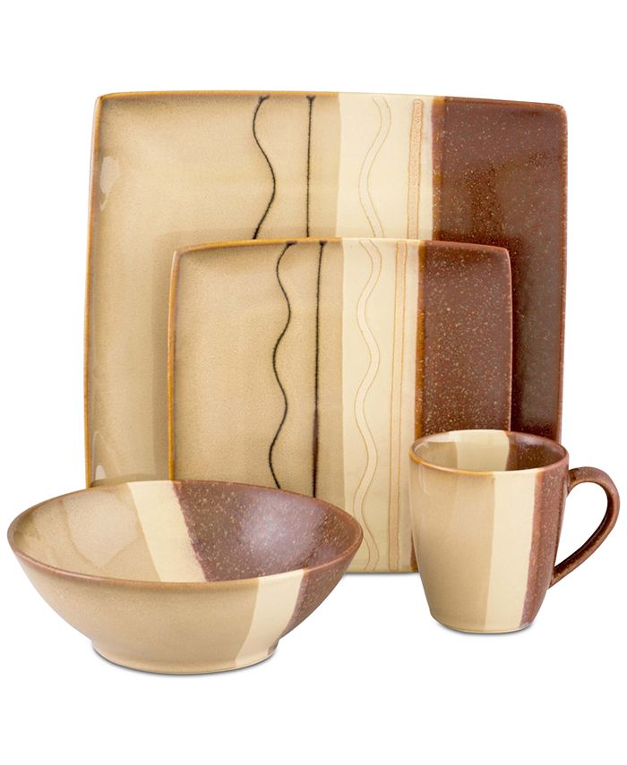 Sango Zanzibar Brown 16-Pc. Dinnerware Set - Macy's