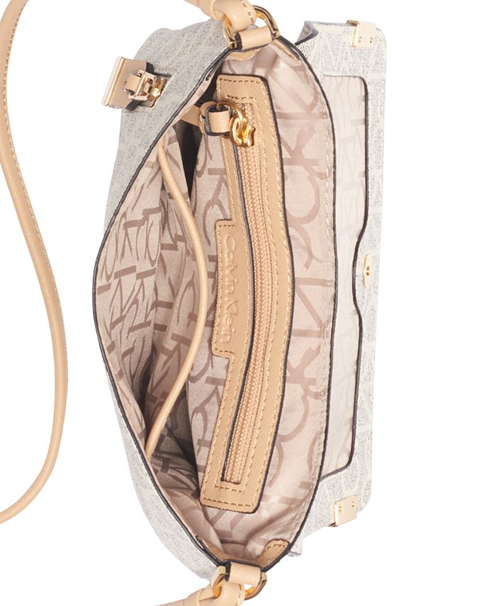 Calvin Klein Raelynn Flap Signature Crossbody - Macy's