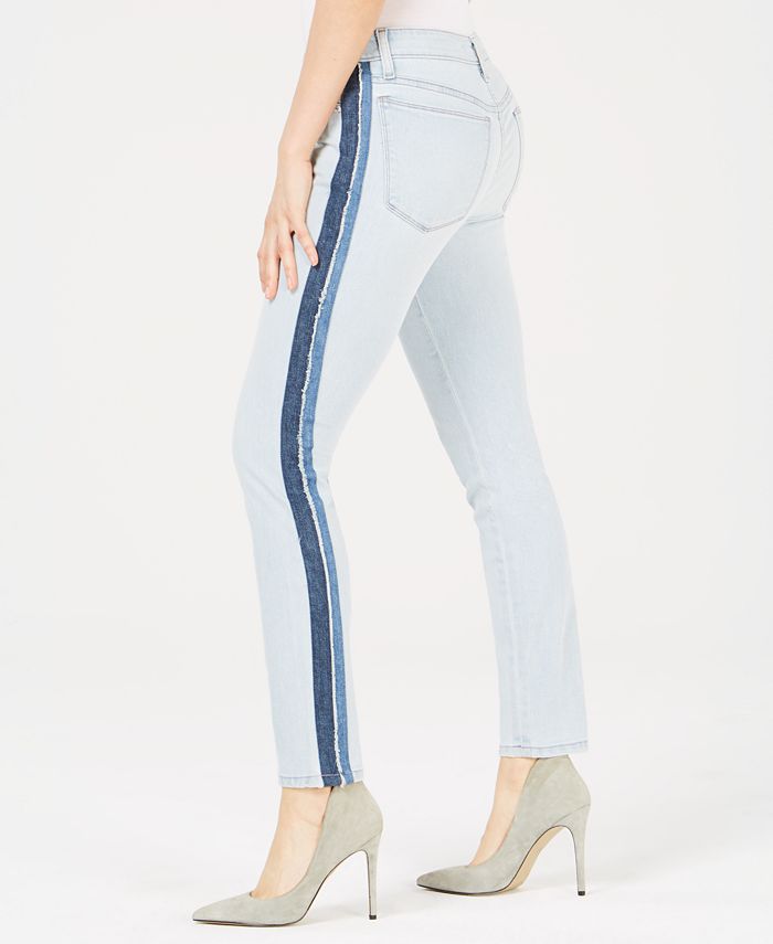 Joe's Jeans The Icon Colorblock Striped Ankle Skinny Jeans - Macy's