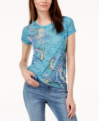 I.N.C. Printed Crew-Neck T-Shirt, Created for Macy's - Macy's