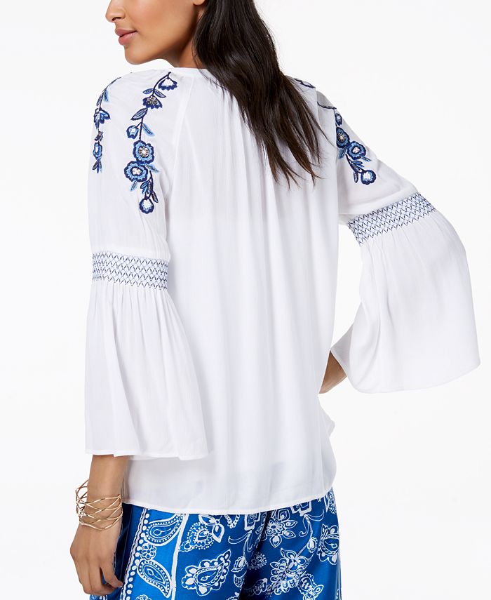 INC International Concepts I.N.C. Embroidered Peasant Top, Created for ...