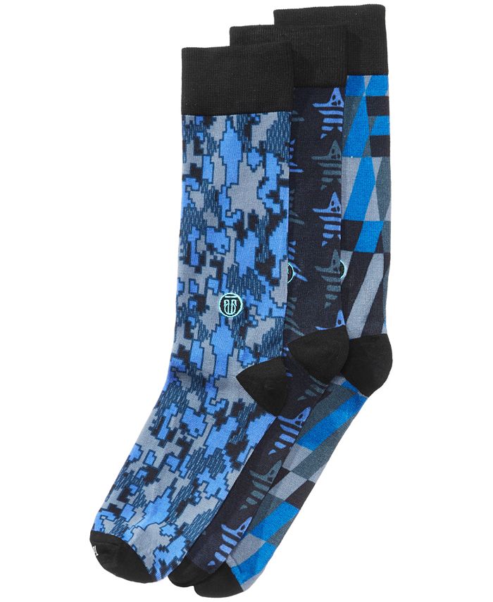 Tall Order Men's Big & Tall 3-Pk. Printed Dress Socks - Macy's