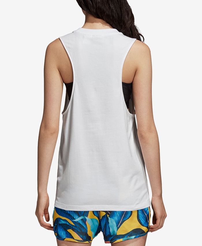 adidas Printed-Logo Racerback Tank Top - Macy's