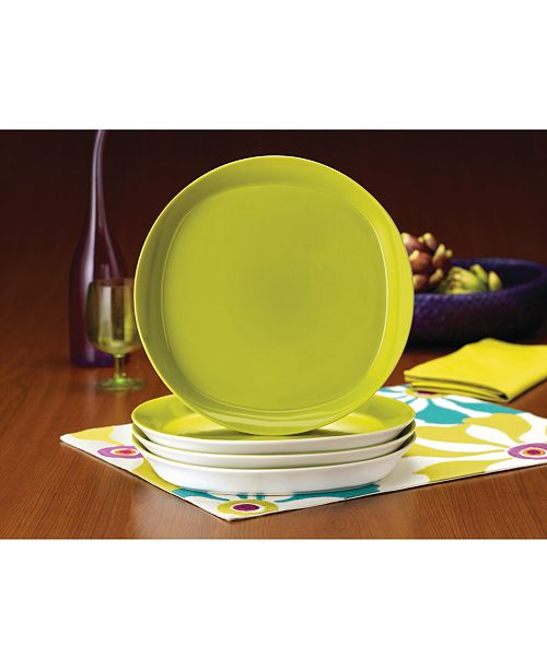 Rachael Ray Round & Square Green Set of 4 Dinner Plates & Reviews ...