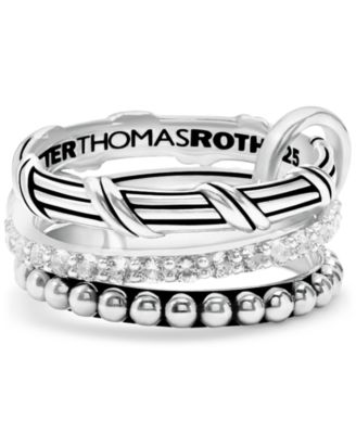 Peter Thomas Roth 3-Pc. Set White Topaz Connected Stacking Rings (1-1/4 ...