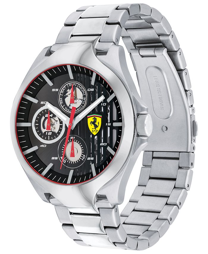 Ferrari Men's Chronograph Aero Stainless Steel Bracelet Watch 44mm - Macy's