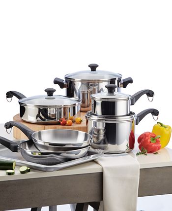 Farberware Classic Traditions Stainless Steel 12-Pc. Cookware Set - Macy's
