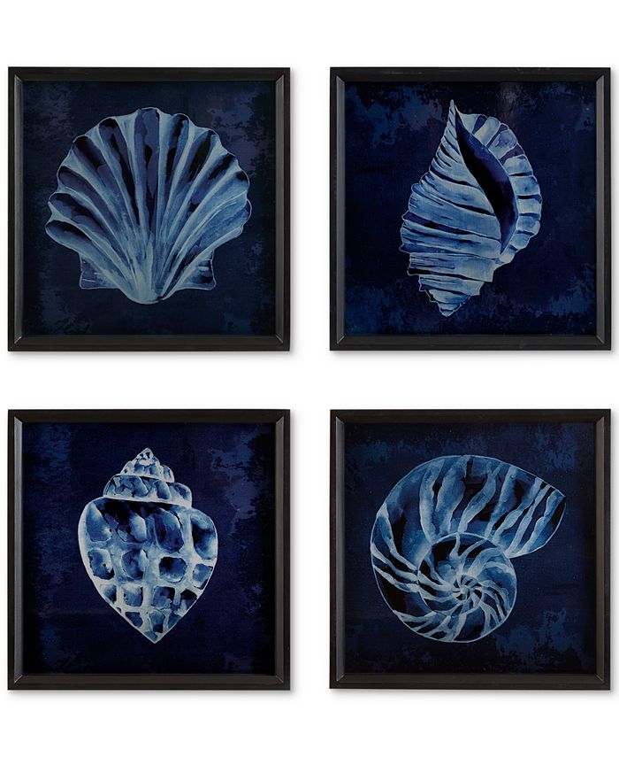 JLA Home 4-Pc. Madison Park Signature Seashell Wooden Wall Art Set - Macy's