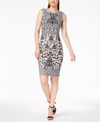 Calvin Klein Mosaic-Print Sheath Dress - Macy's