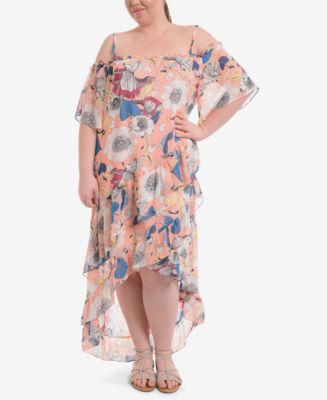 NY Collection Plus Size Off-The-Shoulder Maxi Dress - Macy's