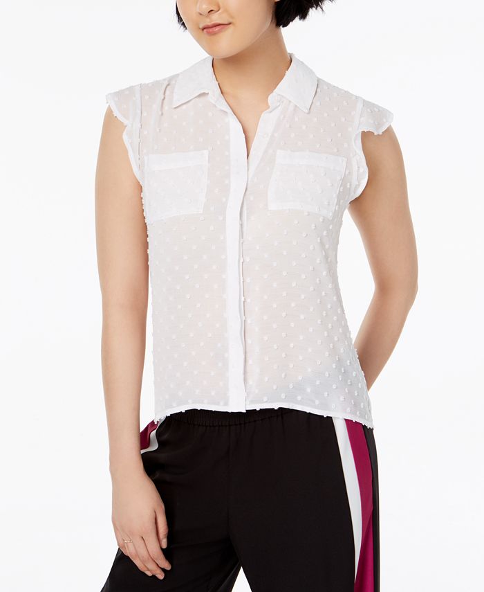 Bar III Clip-Dot Blouse, Created for Macy's - Macy's
