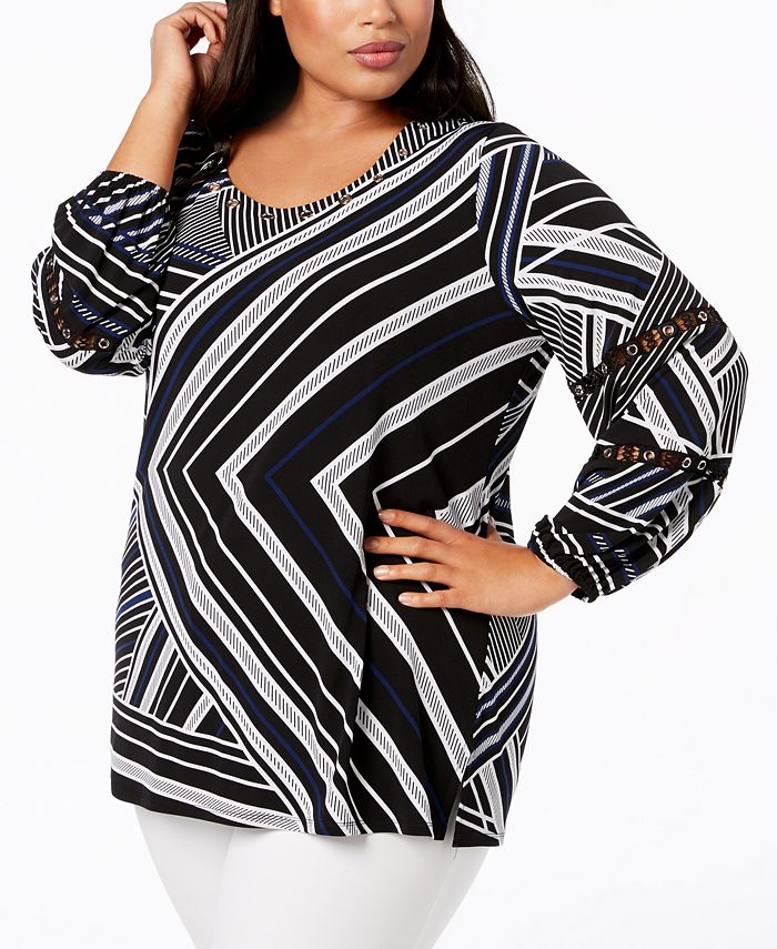 JM Collection Plus Size Embellished Tunic, Created for Macy's - Macy's