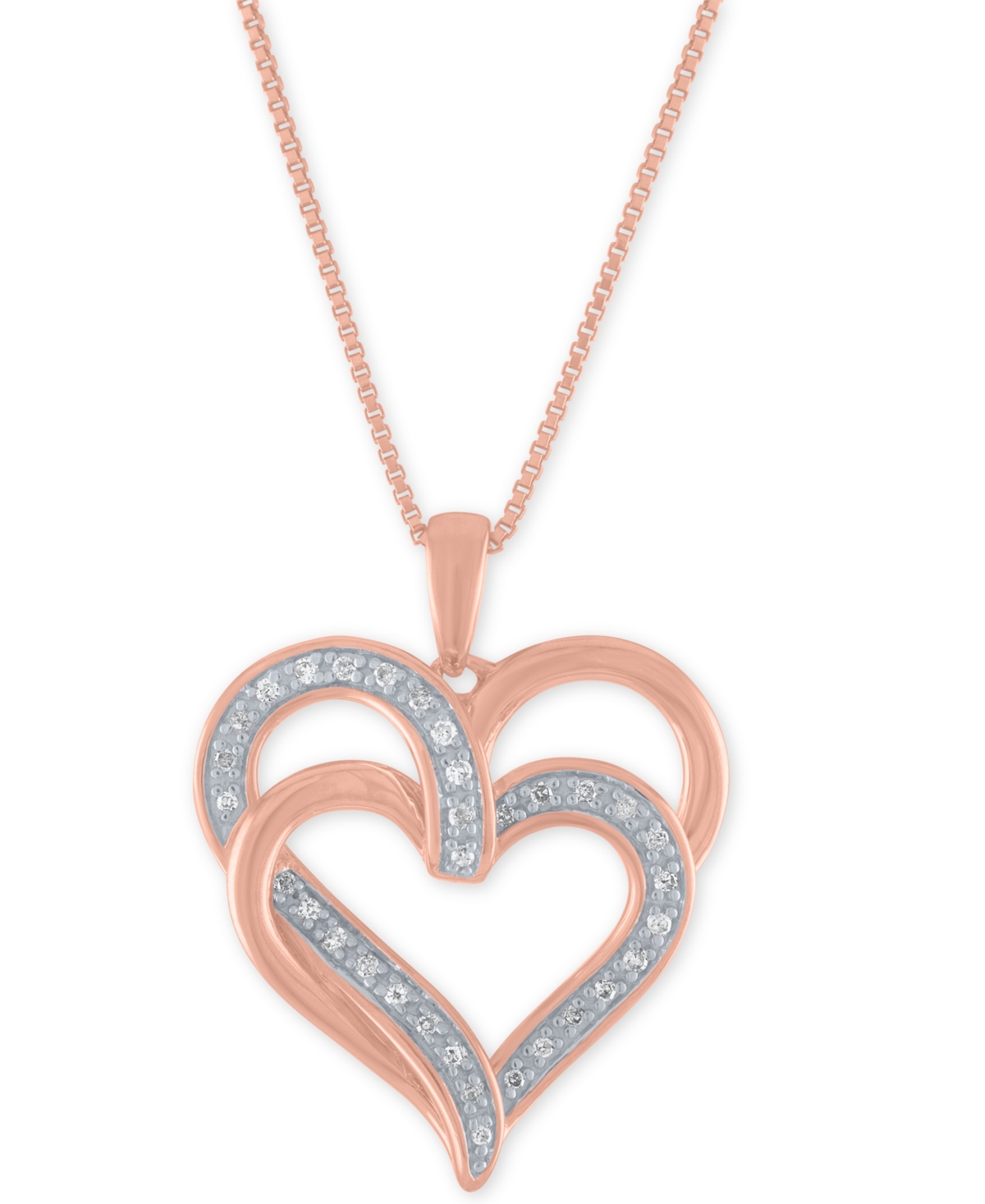 Click here for Diamond Overlap Heart 18 Pendant Necklace (1/10 ct... prices