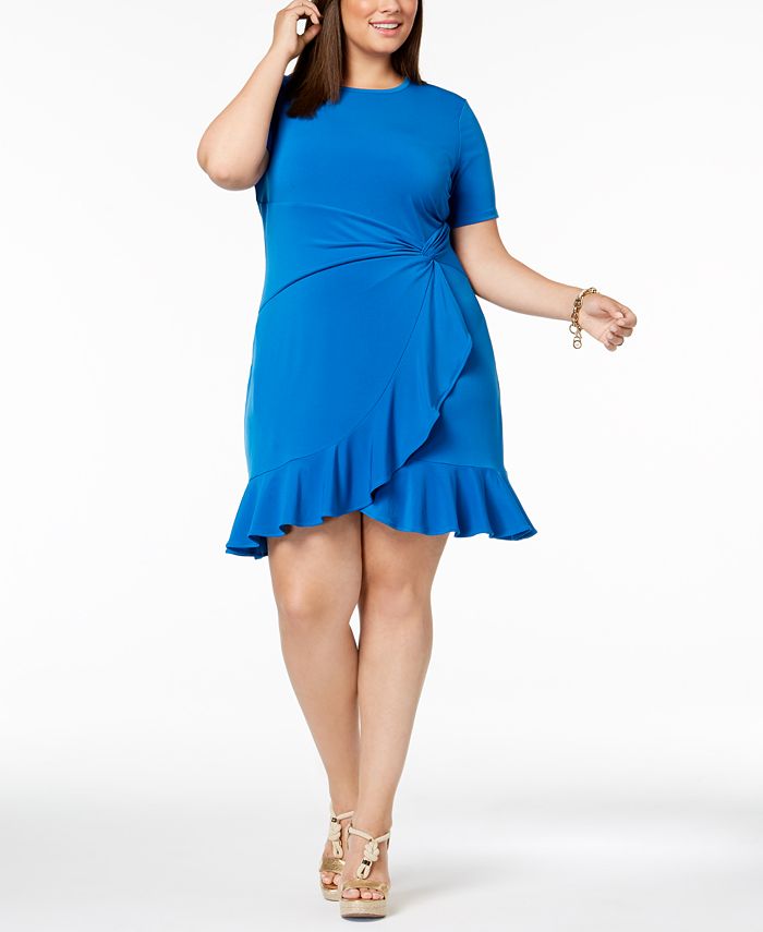Michael Kors Plus Size Ruffled Faux Wrap Dress Macys