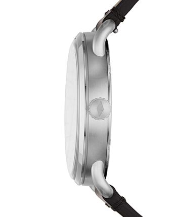 Fossil Men's Commuter Black Leather Strap Watch 42mm - Macy's